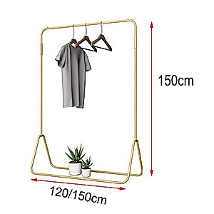 Antirust Iron Clothes Rail,Modern Simple Garment Hanging Display,Fashion Elegant, Solid/Golden / 150cm