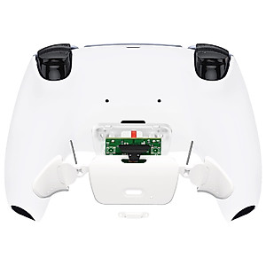 eXtremeRate White Back Paddles Programable RISE Remap Kit for PS5 Controller BDM-030 040, Upgrade Board & Redesigned Back Shell & Back Buttons Attachment for PS5 Controller - Controller NOT Included