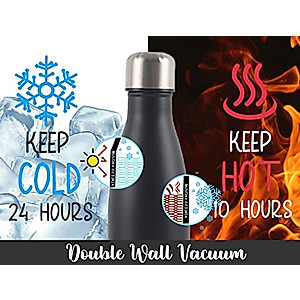 Onebttl Baseball Gifts for Boys, Eat Sleep Baseball Repeat, Stainless Steel 17Oz Water Bottle, Black