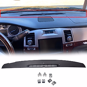 ECOTRIC Molded Front Dash Compatible with 2007-2013 Cadillac Escalade, Avalanche/Silverado/Suburban/Tahoe, GMC Sierra/Yukon Replace for 23224733 Defrost Vent Grille Cover Black