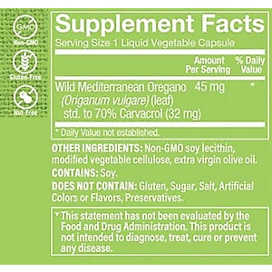 The Vitamin Shoppe Super Strength Oil of Oregano 45MG (70% Carvacrol), Wild Mediterranean Oregano Oil That Supports A Healthy Immune Response (120 Veggie Capsules)