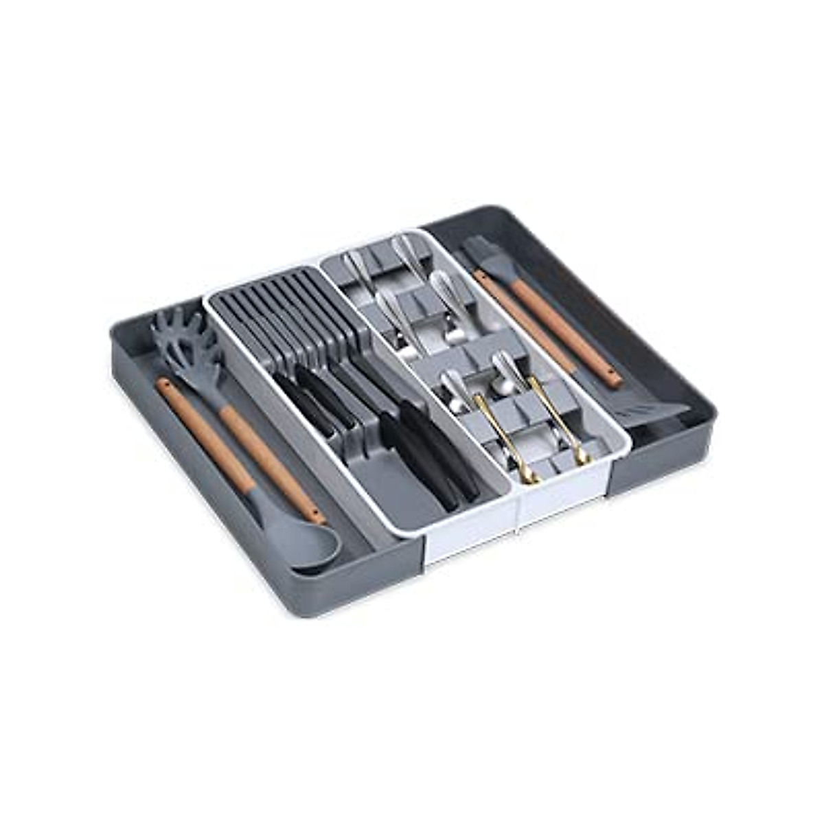 Kitchen Drawer Organizer, Silverware Flatware Organizer, Large Expandable Cutlery Organizer & Knife Drawer Organizer, Kitchen Utensil Drawer Organizer