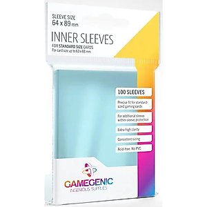 Inner Sleeves Pack of 100 Clear Standard Card Game Sleeves for Board Games and Card Games | Extra-High Clarity | Professional Protection for Up to 100 TCG Decks and Gaming Cards | Made by Gamegenic