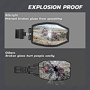 UTV Side View Mirrors, Nibright Ranger Side Mirrors Aluminum w/LED Lights Compatible with Polaris Ranger General, Can Am Defender Maverick Trail, Work with Pro-Fit Cab