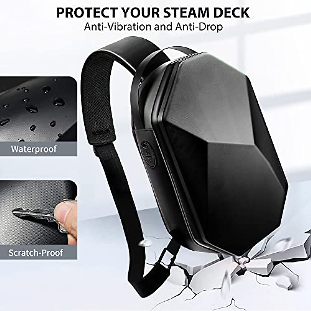 ANNAPRO Carring Case for Nintendo Switch/Switch OLED/Steam Deck, Shockproof Hard Shell Protective Case Compatible with Steam Deck Docking Station, Portable Travel Shoulder Backpack for Nintendo Switch/Steam Deck Console & Accessories