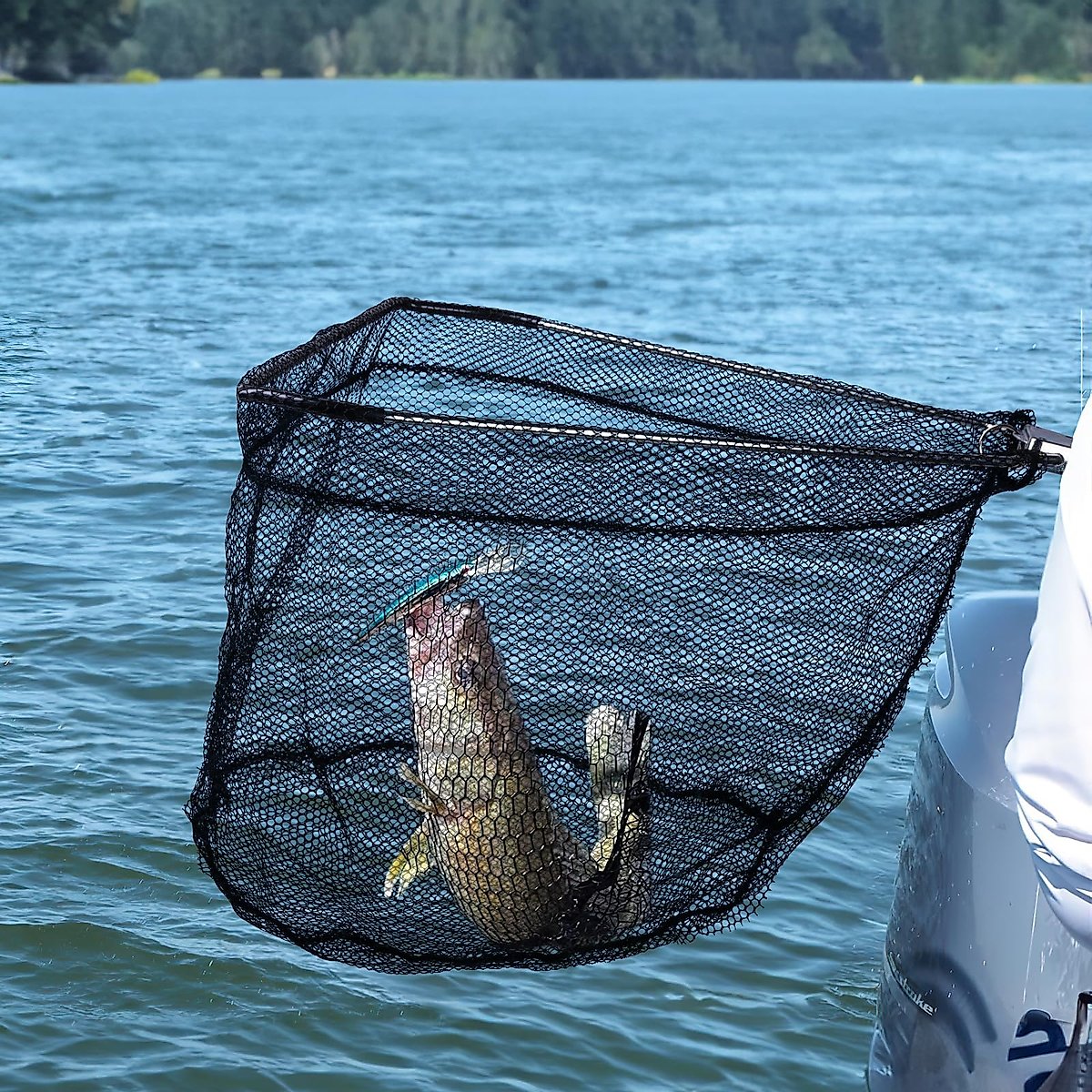 Goture Fishing Folding Landing Net Fishing Nets for Fish with Long Aluminum Handle, Telescoping Pole Handle for Saltwater & Freshwater, Easy Catch & Release, Extending to 70.8/82.7
