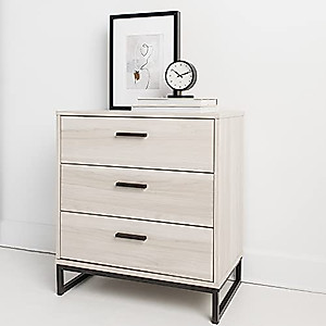 Signature Design by Ashley Socalle Modern Industrial 3 Drawer Chest of Drawers, Natural Beige