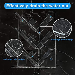 NIUBEE Bathroom Shower Caddy, Acrylic Shower Organizer with Suction Cup, Rust Proof and No Drilling, Sturdy and Durable, Great for Shampoo Bottles