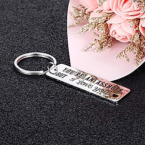 Funny Gift for Boyfriend I Love You Keychain for Husband Hubby Anniversary Couples Birthday Graduation Gift To My Man Fiance Bride Wedding Christmas Engagement Gift for Him Her Brother BFF Jewelry