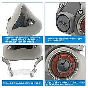 JOEAIS HAOX Large Half Facepiece Reusable Respirator 6200, Professional Organic Steam Respirator Widely Used in Paint Spray, Chemical, Woodworking