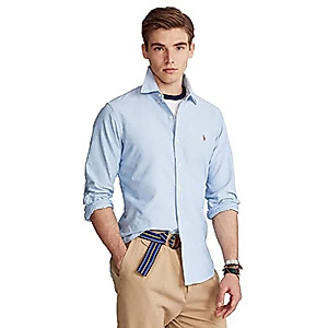 POLO RALPH LAUREN Men's Long Sleeve Oxford Button Down Shirt (XL, BasicBlue)