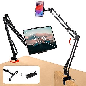 LILANZo Tablet Stand & Phone Holder, Adjustable Stand for 4.6-12.9'' Devices, Compatible with iPad, iPhone, Kindle, Fire HD, Nintendo Switch, Samsung, GoPro etc.