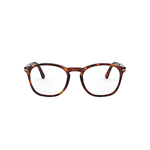 Persol PO3007VM Square Prescription Eyewear Frames, Havana/Demo Lens, 52 mm