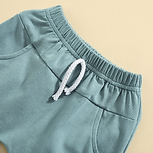 Karesoull Baby Boy Summer Clothes Patchwork Tops Sleeveless T-Shirt Infant Solid Shorts Outfit Toddler Boy Clothe Set (Patchwork Blue, 2-3T)