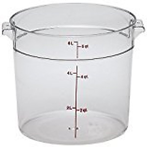 Cambro 6 & 12 Quart Clear Polycarbonate Round Food Storage Containers, One Each 6 & 12 Quart with Lids in this Bundle.