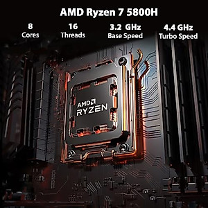 ASUS ExpertCenter Business Mini PC Desktop, AMD Ryzen 7 5800H Processor, 32GB RAM, 1TB SSD, Display Port, RJ45, HDMI, Wi-Fi 6, Windows 11 Pro, Black