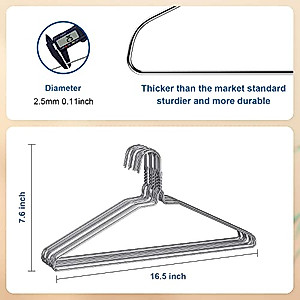 SPECILITE Wire Hangers 100 Pack, Metal Wire Clothes Hanger Bulk for Coats, Space Saving Metal Hangers Non Slip 16 Inch 12 Gauge Ultra Thin for Standard Size Suits, Shirts, Pants, Skirts-Silver