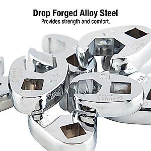 Sunex 9710M 3/8-Inch Drive Metric Crowfoot Flare Nut Wrench Set, Size-10 - Size 19, 10-Piece