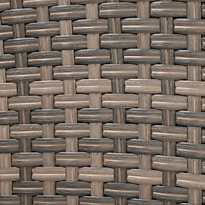 RICHSEAT Dark Brown Gradient PE Rattan Wicker Sectional Sofa 6 Piece 7 Seats Outdoor Patio Furniture Conversation Sets Loveseat Chair Seating Group with Cushions and Table