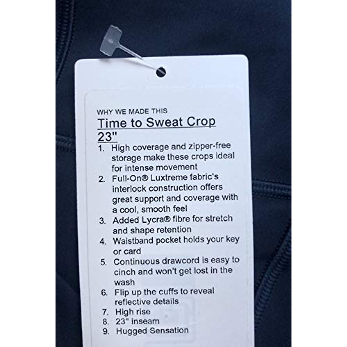 Lululemon TIME to Sweat Crop 23" - TRNV (True Navy) (6)