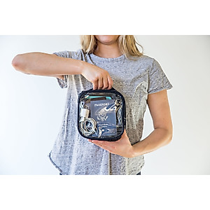 EzPacking Clear TSA Approved 3-1-1 Travel Toiletry Bag for Carry On/Quart Size Transparent Liquids Pouch for Airport Security/Reusable See Through Vinyl & PVC Plastic Organizer Men Women (Black)