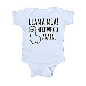 Sunray Clothing Llama Mia Here We Go Again Baby Boy Girl Onesie Gray