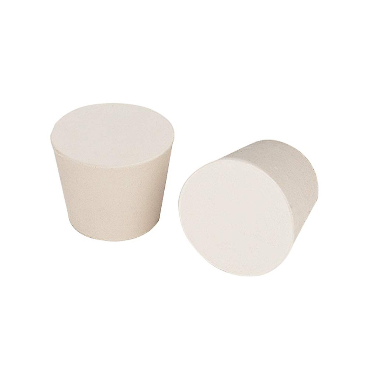 StonyLab Solid Rubber Stoppers, 10-Pack 7# White Tapered Lab Seal Rubber Stoppers, Fits StonyLab 250ml Erlenmeyer Flask