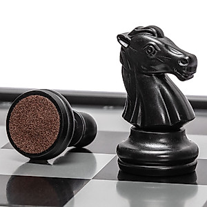 Yellow Mountain Imports Magnetic Portable Medium Chess Board Game Set (9.8 Inches) - Travel Chess Set with Folding Board and Felt-Bottom Chessmen