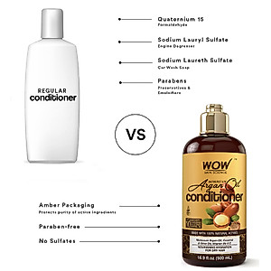 WOW Skin Science Moroccan Argan Oil Hair Conditioner Increase Gloss, Hydration, Shine - Reduce Itchy Scalp, Dandruff & Frizz - No Parabens or Sulfates - All Hair Types (16.9 Fl Oz (Pack of 1))