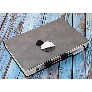 Mini Skater Round Pen Loop Holder for Notebooks Elastic Self Adhesive Leather Stylus Pencil Elastic Loops Holders Attached to Tablet Case Calendars Journals Planners Clipboard, Pack of 5 (Black)