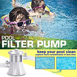 YIKEDA Ground Swimming Pool Filter Pump，300 GPH Pump Flow with a Filter Cartridge,Quickly Set Up Ground Swimming Pools