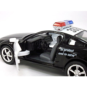 KiNSMART 2006 Ford Mustang GT Police Edition 5inch 1:38 Scale Die Cast Metal Toy Police Car with Pullback Action