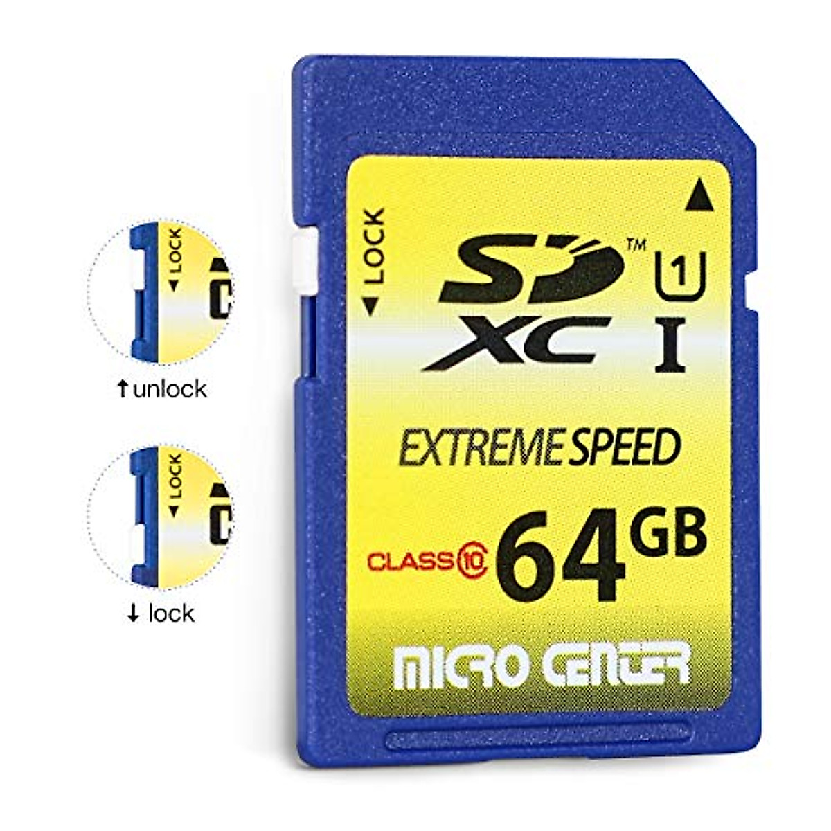 64GB SD Card Class 10 SDXC Flash Memory Card Full Size SD Chip USH-I U1 Trail Camera Memory Card by Micro Center (2 Pack)