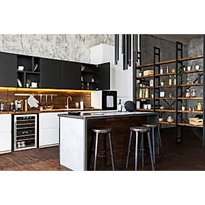 Kalorik WCL 44446 SS Cooler 29-Bottle Dual-Zone Compressor Wine Cellar, Stainless Steel, Black Body