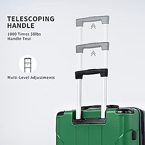 Merax Luggage Set with TSA Lock, All Expandable 3 Piece Hardshell Lightweight Suitcase Set 20inch 24inch 28inch (Dark Green 2-Piece (20/28))