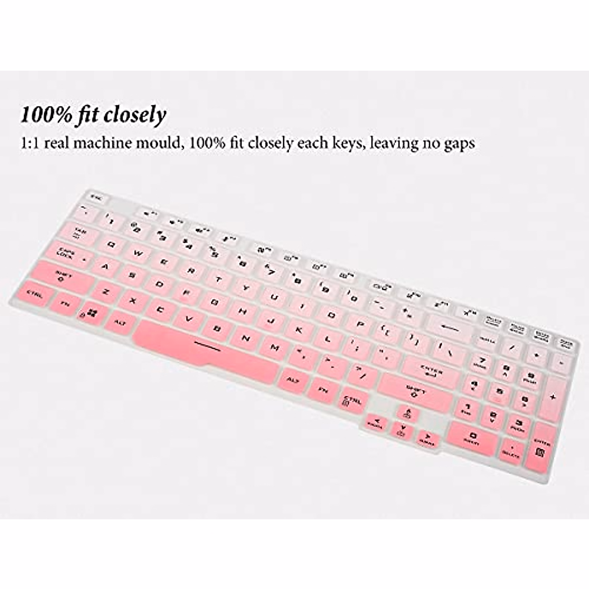 Keyboard Cover Compatible with ASUS TUF Gaming A15 TUF506IU TUF506IV FA506 FX506 15.6 Inch, ASUS TUF Gaming F17 FX706, ASUS TUF Gaming A17 TUF706IU 17.3", TUF Gaming A15 A17 Gaming Laptop-Gradual Pink