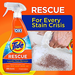 Tide Laundry Stain Remover Spray with Oxi, Stain Remover for Clothes, Carpet, Upholstery, Pet Bedding, & More, Stain Treater Spray for Tough Stains from Wine, Coffee, Grease, 21.5 Fl Oz (Pack of 2)