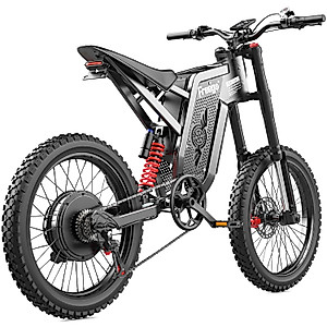 Freego X2 Electric Motorcycle for Adults, Electric Dirt Bike for Adult 6000W Motor 60V/30Ah Removable Battery, 60Mph/60Mile Electric Mountain Bicycle, 19" x2" Tire Full Suspension,Full Hydraulic Brake