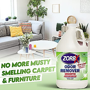 ZORBX Unscented Odor Eliminator Spray - Used in Hospitals & Healthcare Facilities | Advanced Trusted Odor Remover Formula | All-Purpose Deodorizer for Dog, Cat, Home, Carpet & Car - 128 Oz (1 Gallon)