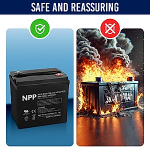 NP6-225Ah (4 Pcs) AGM Rechargeable Battery with T16A Terminal, Replace V6-225 Lead-Acid Battery, for Golf Carts, Pallet Jack, Solar Setup, Trolling Motor, RV, Marine, Wheelchair, Camping