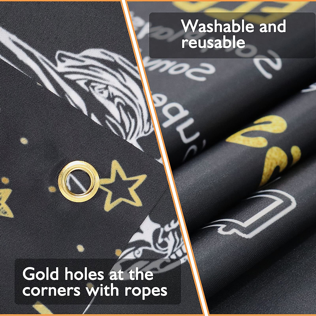 DARUNAXY 60th Birthday Black Gold Party Decoration, Back in 1964 Banner Cheers to 60 Years Old Birthday Party Poster Supplies, 6 * 3.6FT Vintage 1964 Backdrop Photography Background for Men and Women