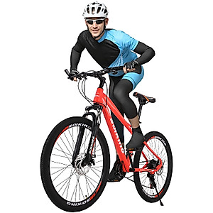 26'' Mountain Bike, 21 Speed Outdoor Snow Beach Bike, Full Suspension Adult Hybrid MTB Racing Bikes for Women Men, Comfort Complete Cruiser Bicycle, Lightweight City Commuter Road Cycling (M)
