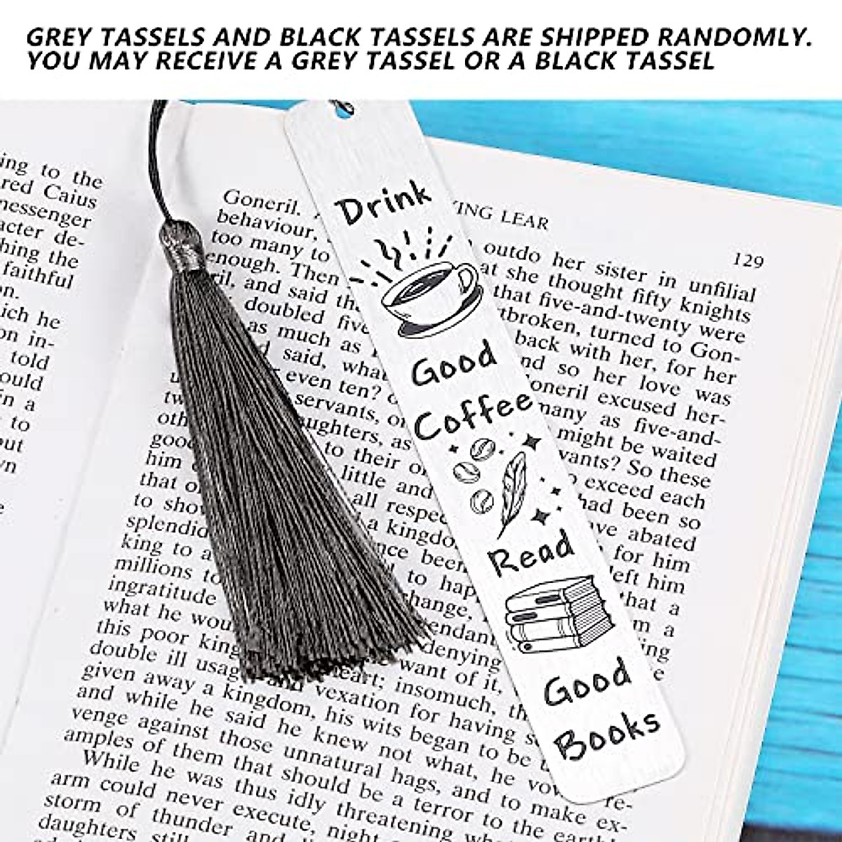 Book Lovers Gifts Book Mark with Tassel for Book Lovers Coffee Lovers Bookmarks for Women Men Best Friends Teacher Daughter Bookworms Book Readers Birthday Christmas Book Club Gifts Stocking Stuffers