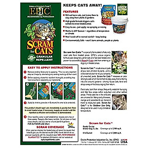 Epic Scram for Cats Outdoor Organic All Natural Granular Animal Repellent Garden and Yard Protector, Repels with Scent, 6 Pound Bucket