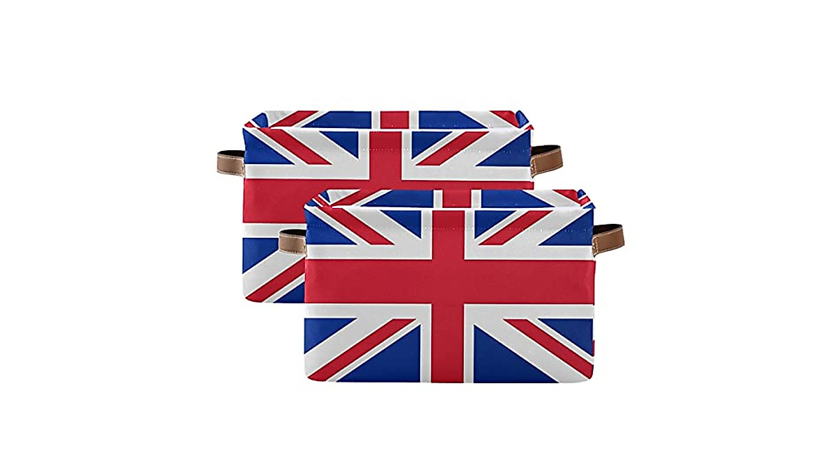 AUUXVA UK Flag Union Jack Storage Bins Basket, Vintage British Flag ...