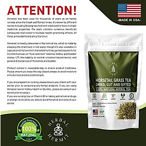 Horsetail Herb Tea for Healthy Urinary Tract, Cola de Caballo Hierba Te Shavegrass Herb | Dried Leaves, Cut and Sifted| 3oz (85 grams)| Made in USA