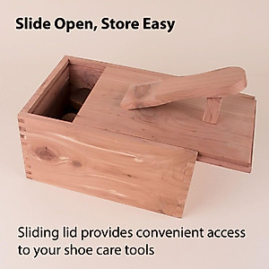 FootFitter Cedar Wood Storage Box & Shoe Valet – Shoe Care Storage Box Made From USA Grown Cedar