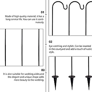 BESPORTBLE 24Inch Shepherd Hooks 3 Pack Garden Stakes Shepherds Hook for Garden Decor, Plant Hanger, Lantern Hook, Solar Light Hanging