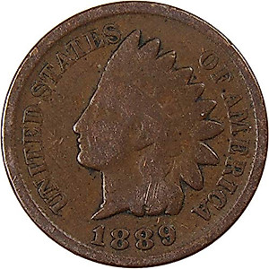1889 Indian Head Cent Bronze Penny 1c Coin Collectible