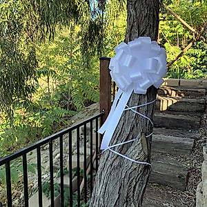 White Pull Bows with Tails - 8" Wide, Set of 6, Veteran's Day, Christmas, Wedding, Gift Bows, Reception, Fundraiser, Birthday, Valentine's Day, Mother's Day, 4th of July